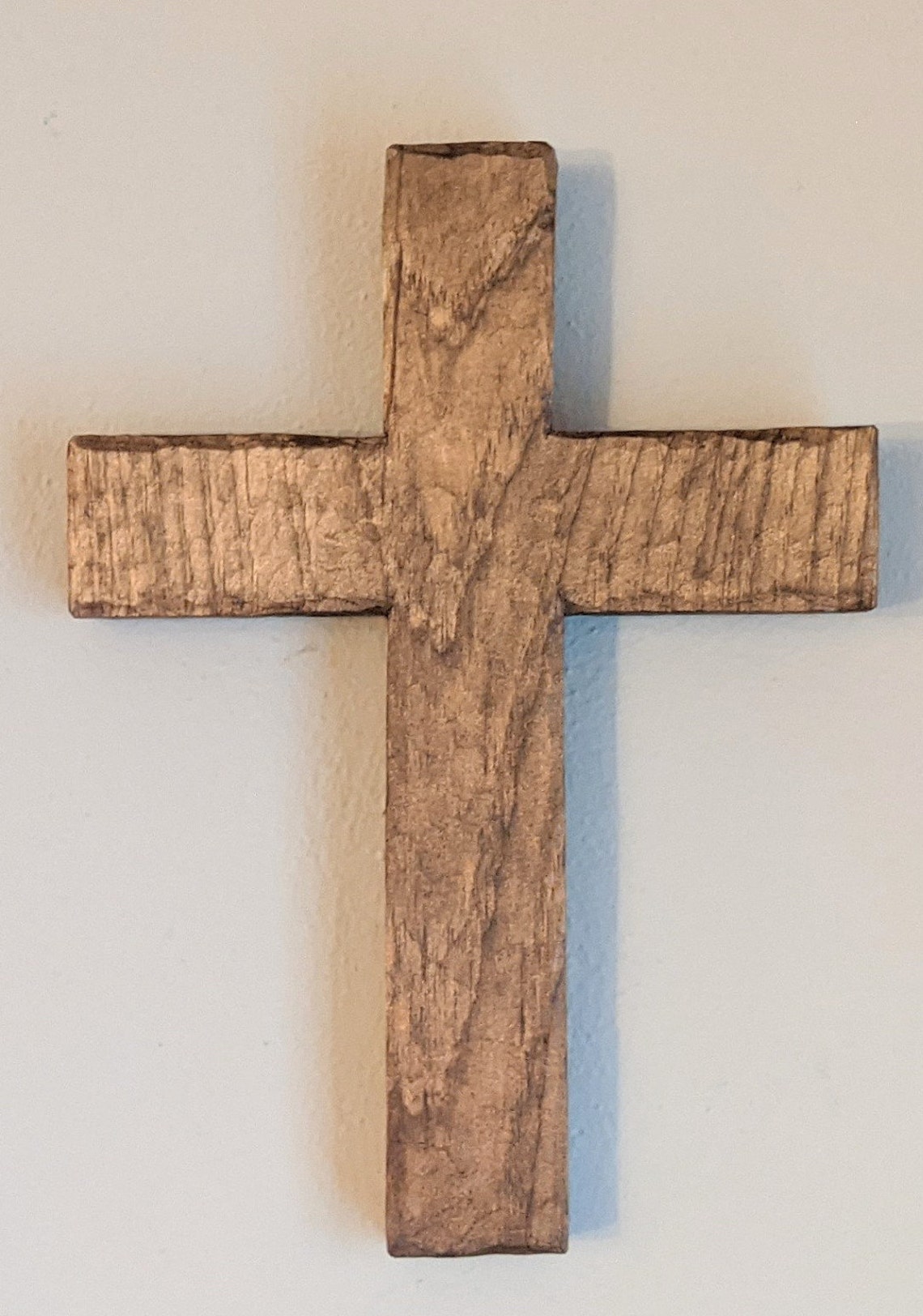 Distressed Rustic Wood Wall Cross Gift for Baptism Gift Honey Stained ...