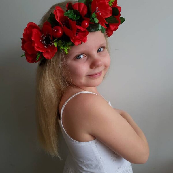 Poppy Flower Crown - Etsy