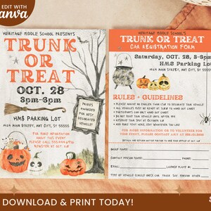 Trunk or Treat Flyer and Registration Form - Etsy