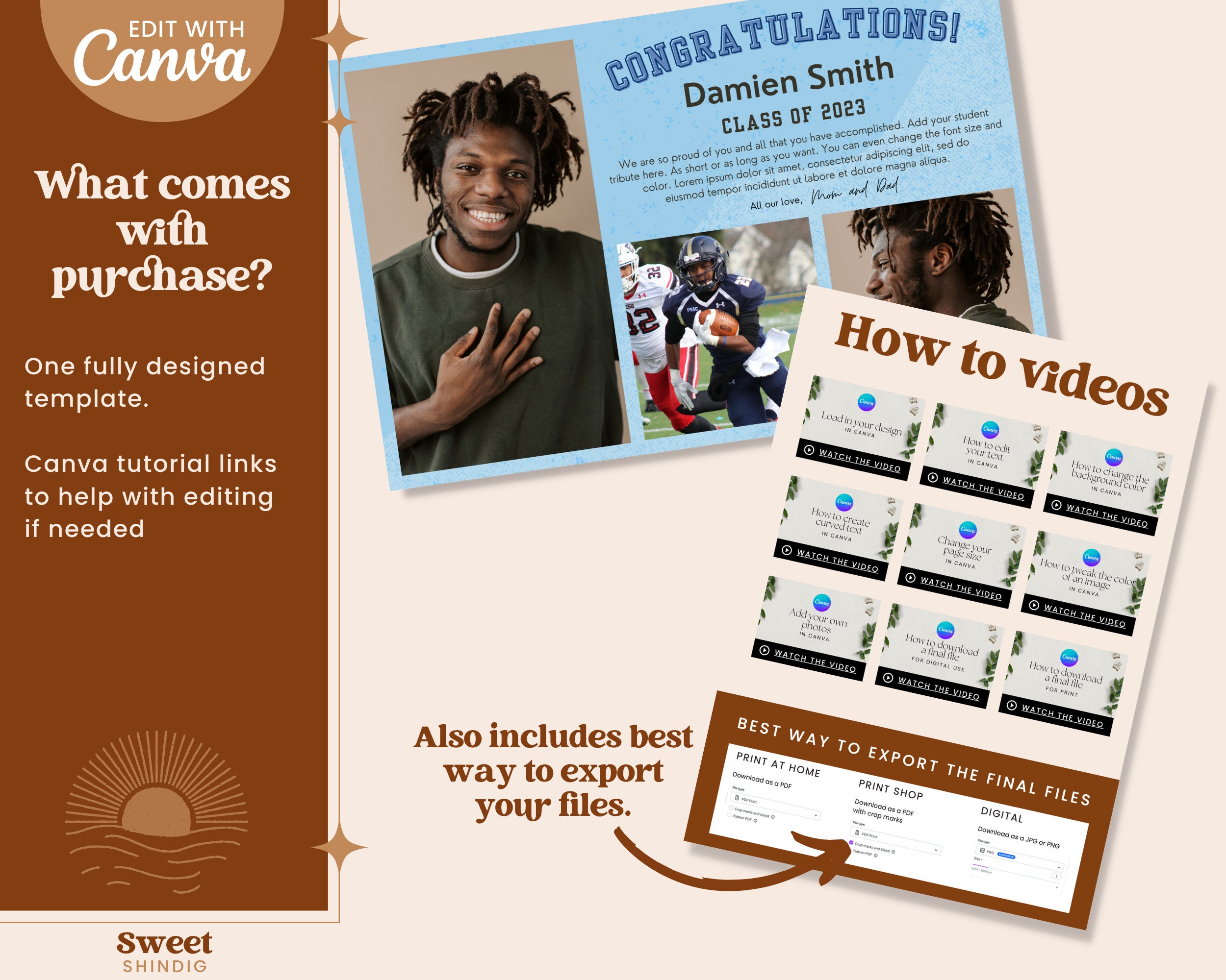 Senior Ad Yearbook Template Canva Half Page Blue - Etsy