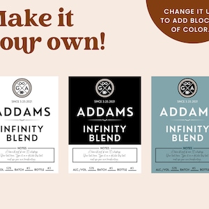 Infinity Bottle Label Template, Canva Template - Etsy