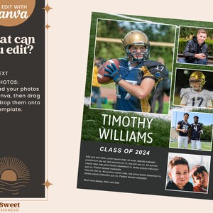 Senior Yearbook Ad Template, Football Theme, Yearbook Tribute, Sports ...