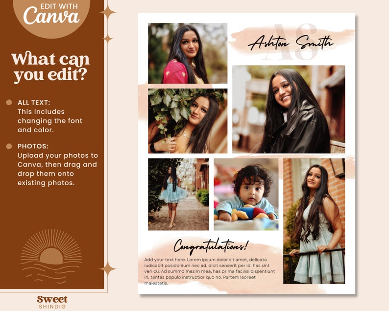 Senior Ad Yearbook Template Canva - Etsy