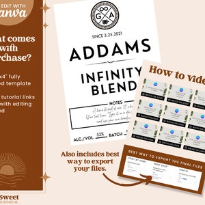Infinity Bottle Label Template, Canva Template - Etsy