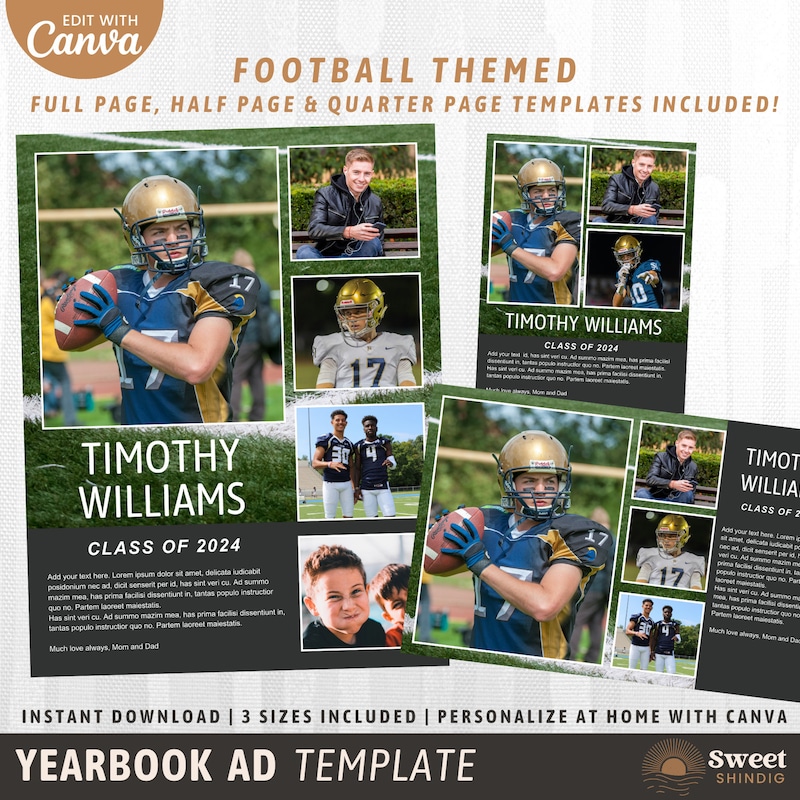 Football Program Ad Template - Etsy