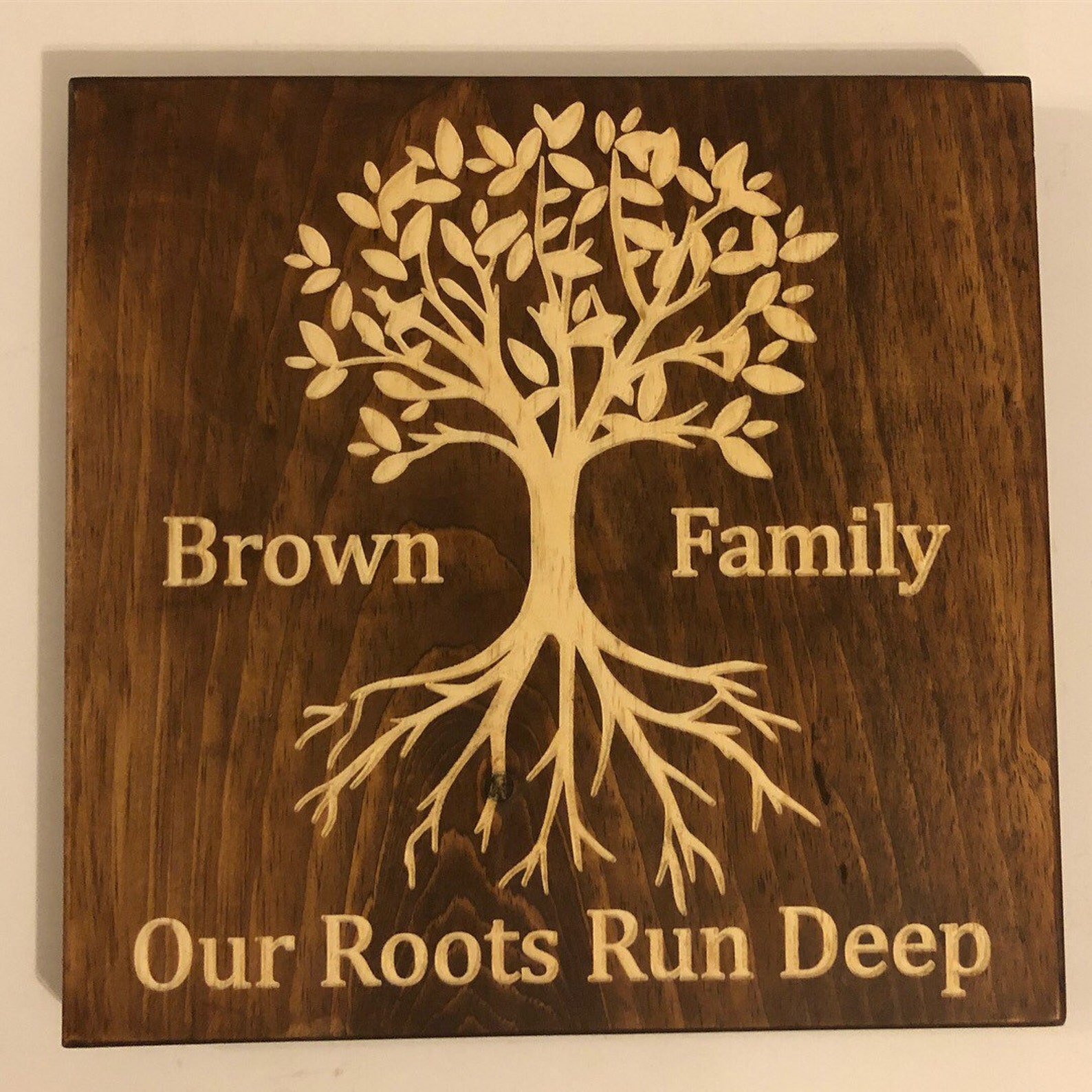 Our Roots Run Deep Customized Wood Sign...family Tree Wood Sign...shown ...