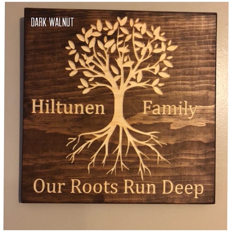 Our Roots Run Deep Customized Wood Sign...family Tree Wood Sign...shown ...