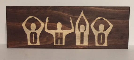 O-H-I-O Silhouette Wood Sign...available in Multiple Stains | Etsy