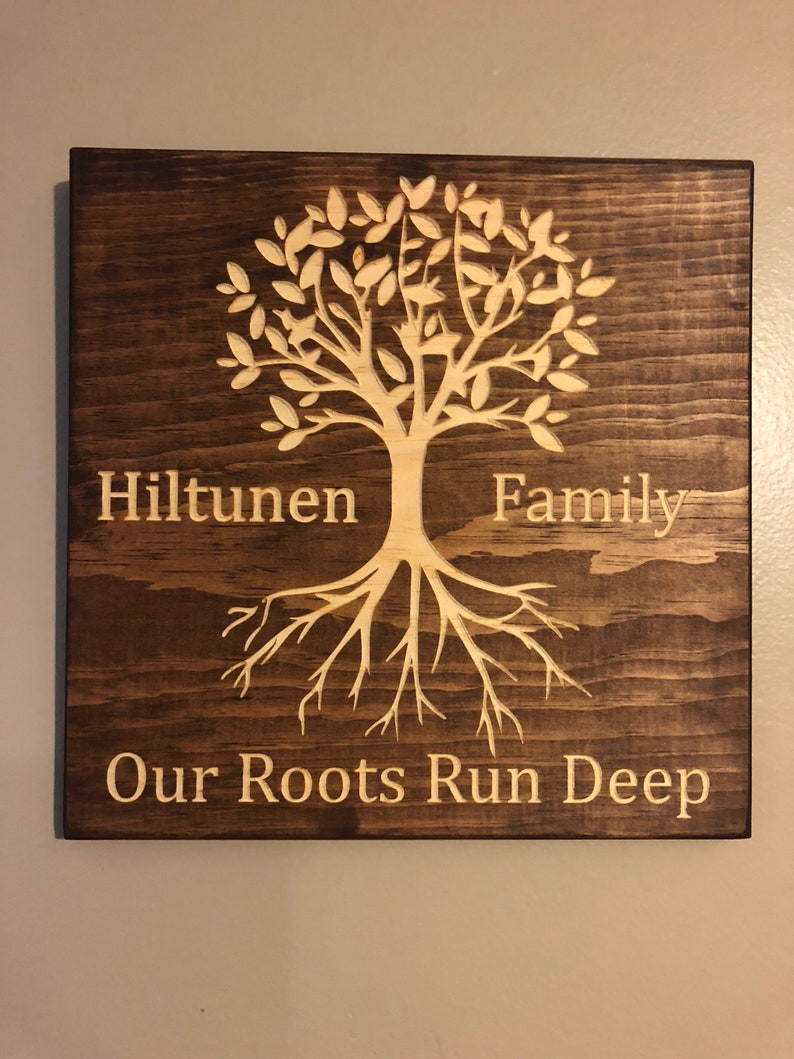 Our Roots Run Deep Customized Wood Sign...family Tree Wood Sign...shown ...