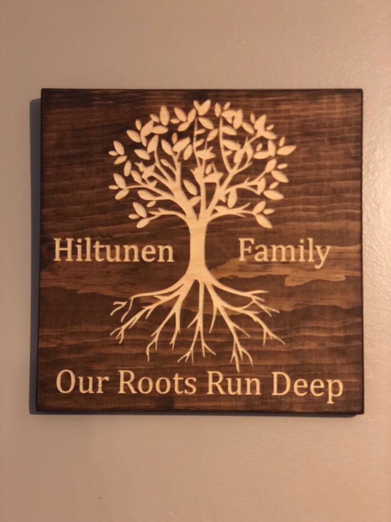 Our Roots Run Deep Customized Wood Sign...family Tree Wood Sign...shown ...