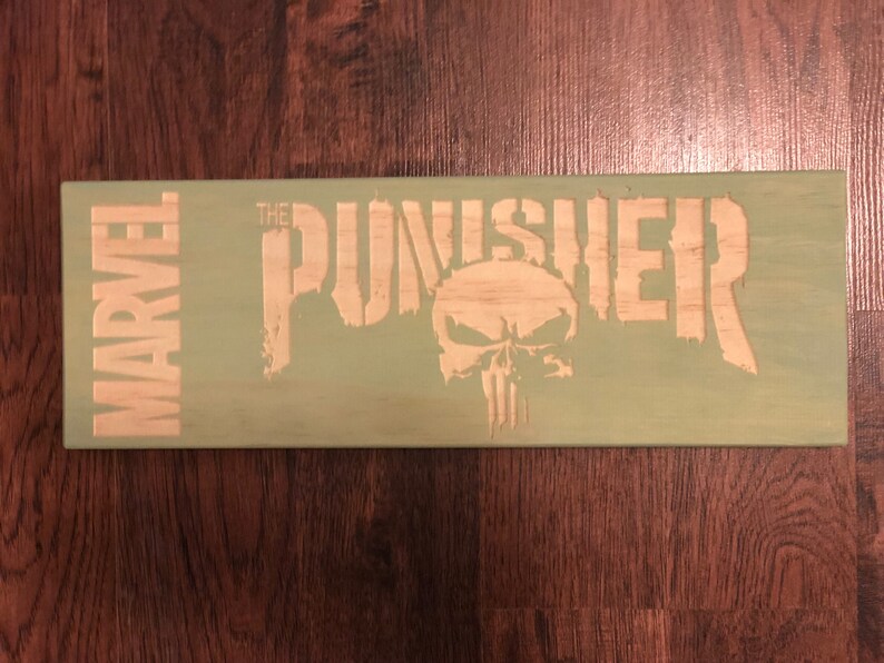 The Punisher Sign Wood Sign...available in Multiple Stains - Etsy