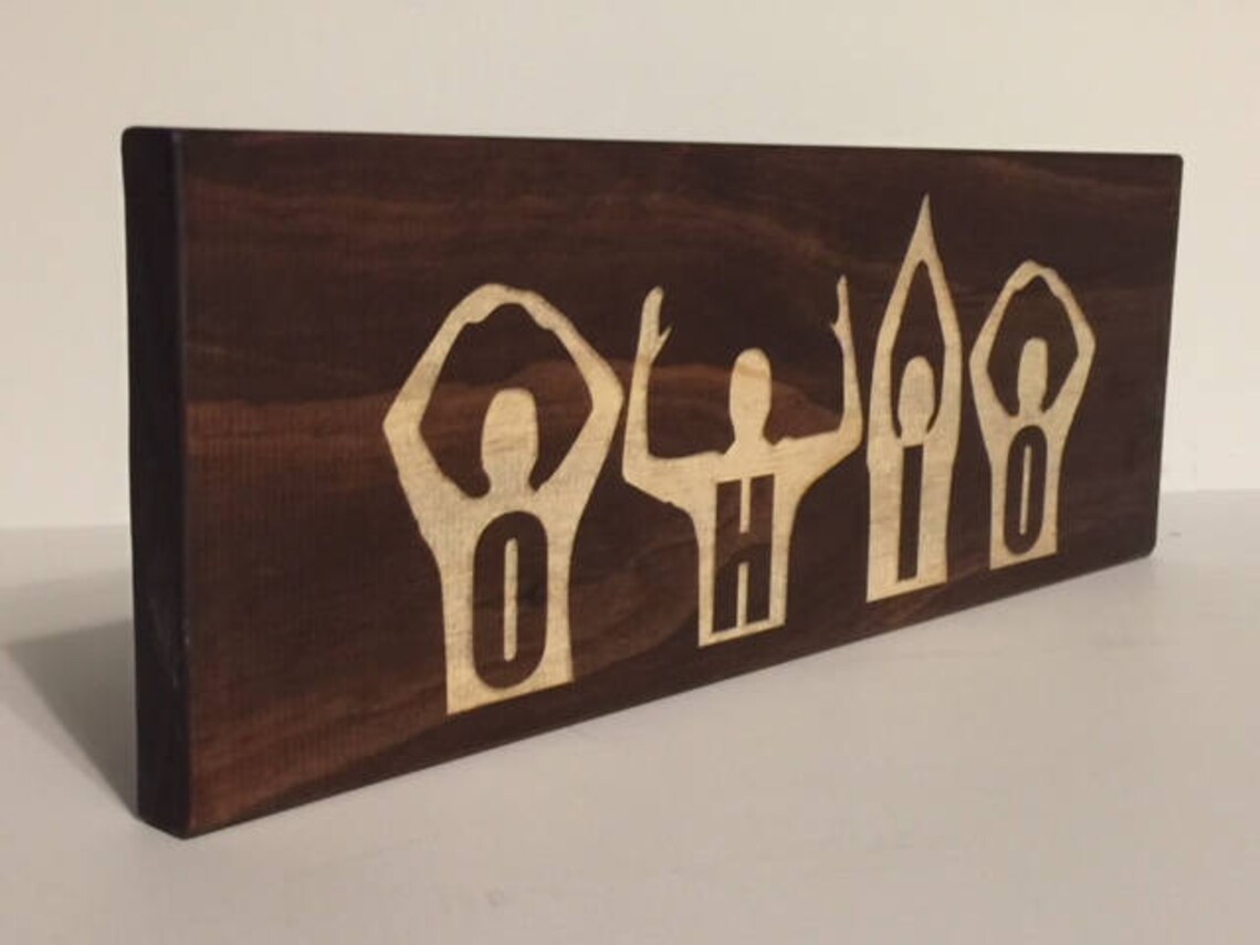 O-H-I-O Silhouette Wood Sign...available in Multiple Stains - Etsy