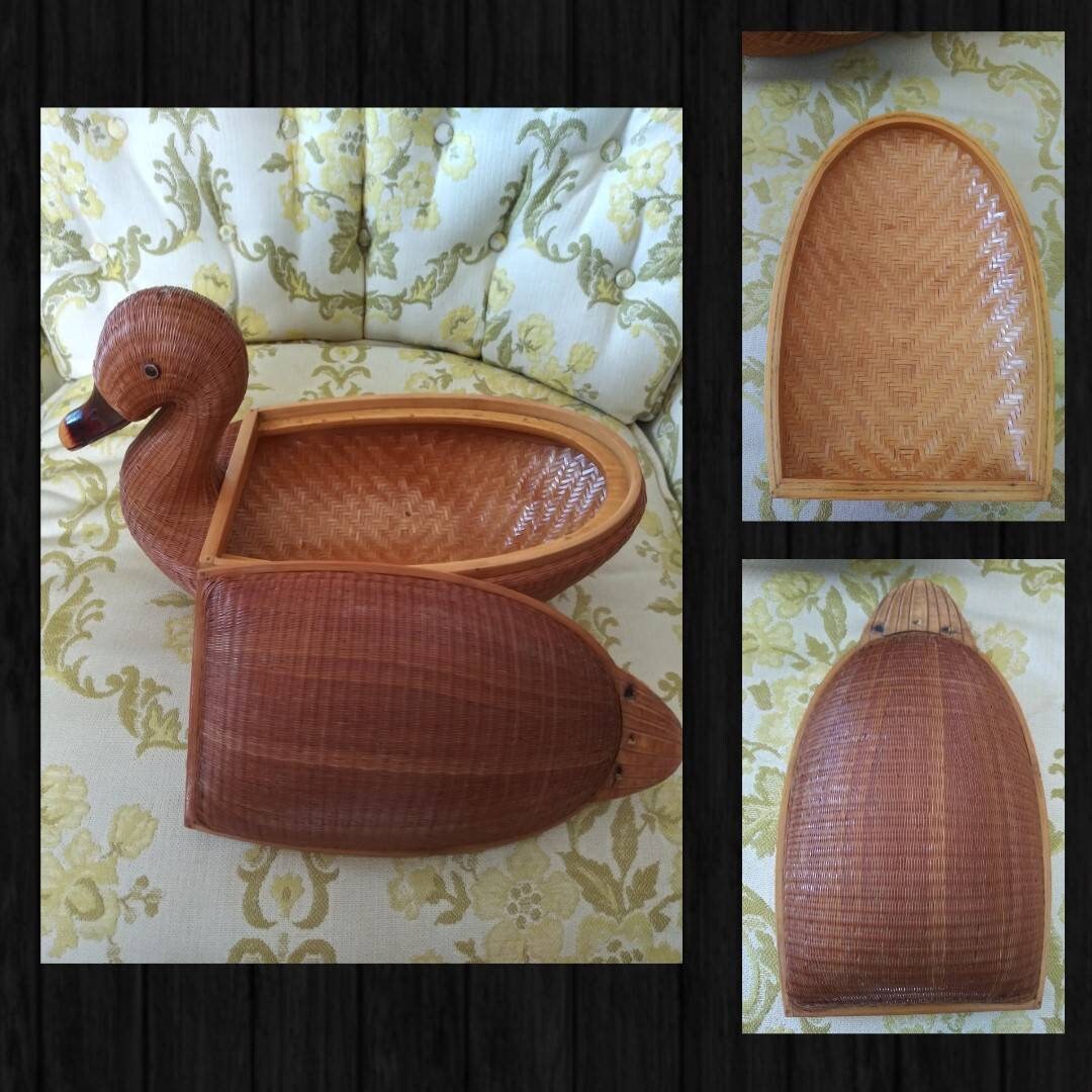Vintage Wicker Duck Basket Box Shanghai Collection Collectable Rare - Etsy
