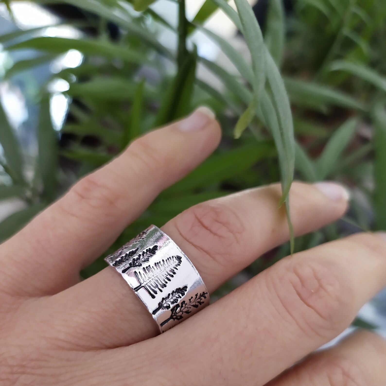 Wide Tree Ring Forest Ring Evergreen Tree Ring Wide Cuff Ring - Etsy