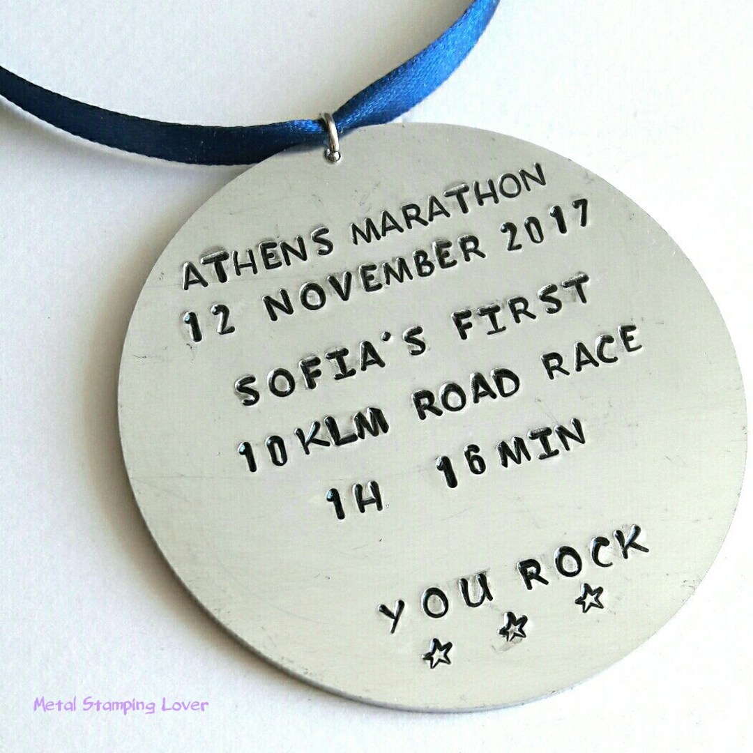 Personalized Medal Running Medal Custom Medal Hand Stamped Running ...