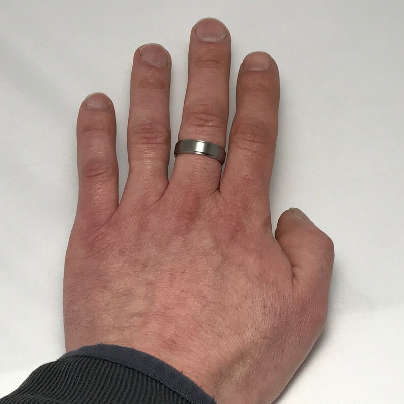 Matching Wedding Bands Satin Finish Titanium Ring Set | Etsy