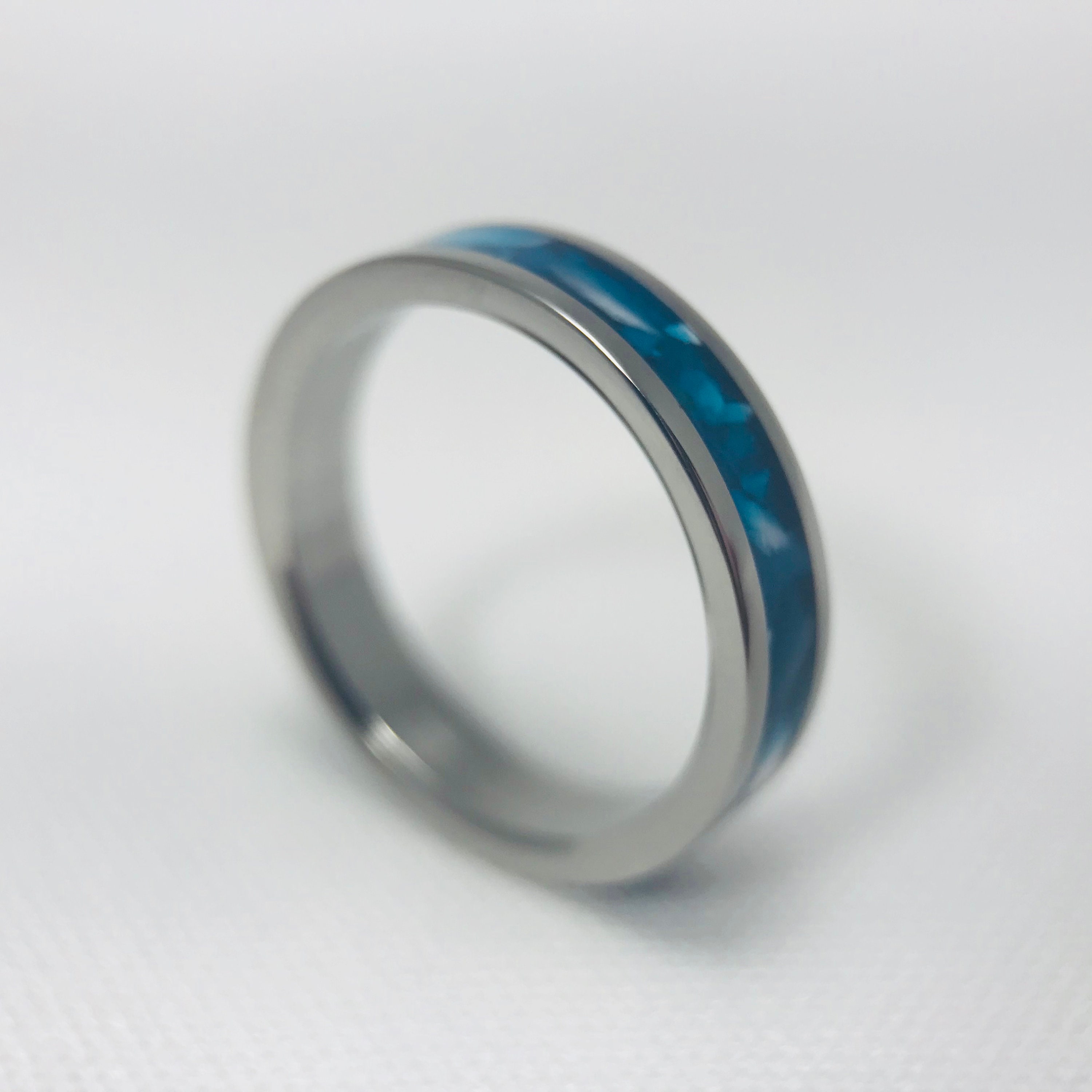 Cremation Ring - Oyster Inlay - Ocean Blue - Cremation Jewelry - Oyster ...