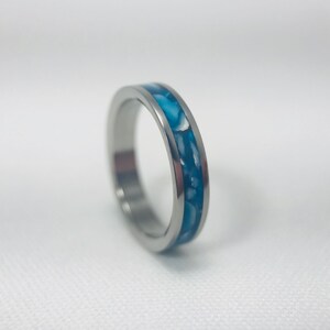 Cremation Ring - Oyster Inlay - Ocean Blue - Cremation Jewelry - Oyster ...