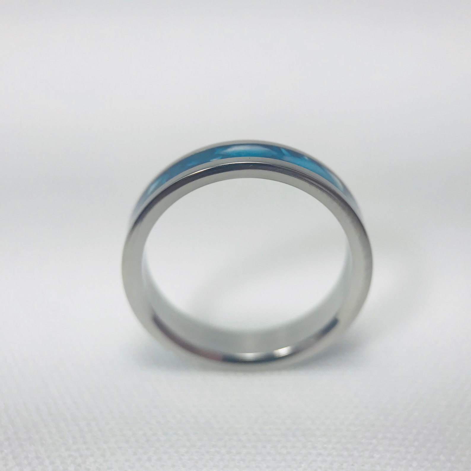 Cremation Ring - Oyster Inlay - Ocean Blue - Cremation Jewelry - Oyster ...