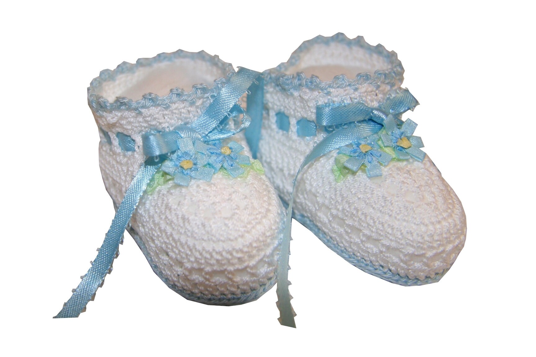 Blue Baby Booties, Crochet Baby Booties, Flower Baby Shoes, Crochet ...