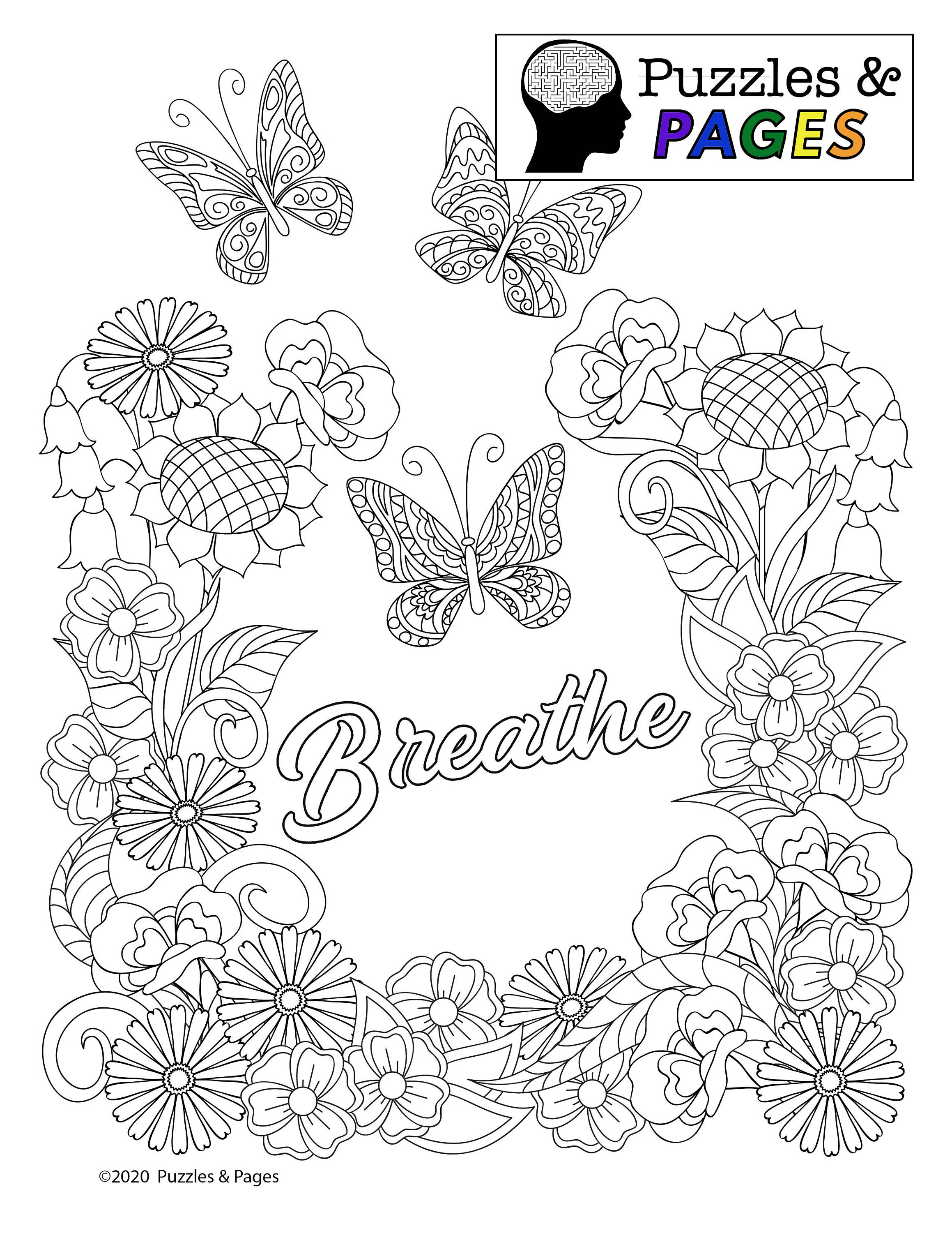 Anti-stress Adult Coloring Page "breathe" - Etsy