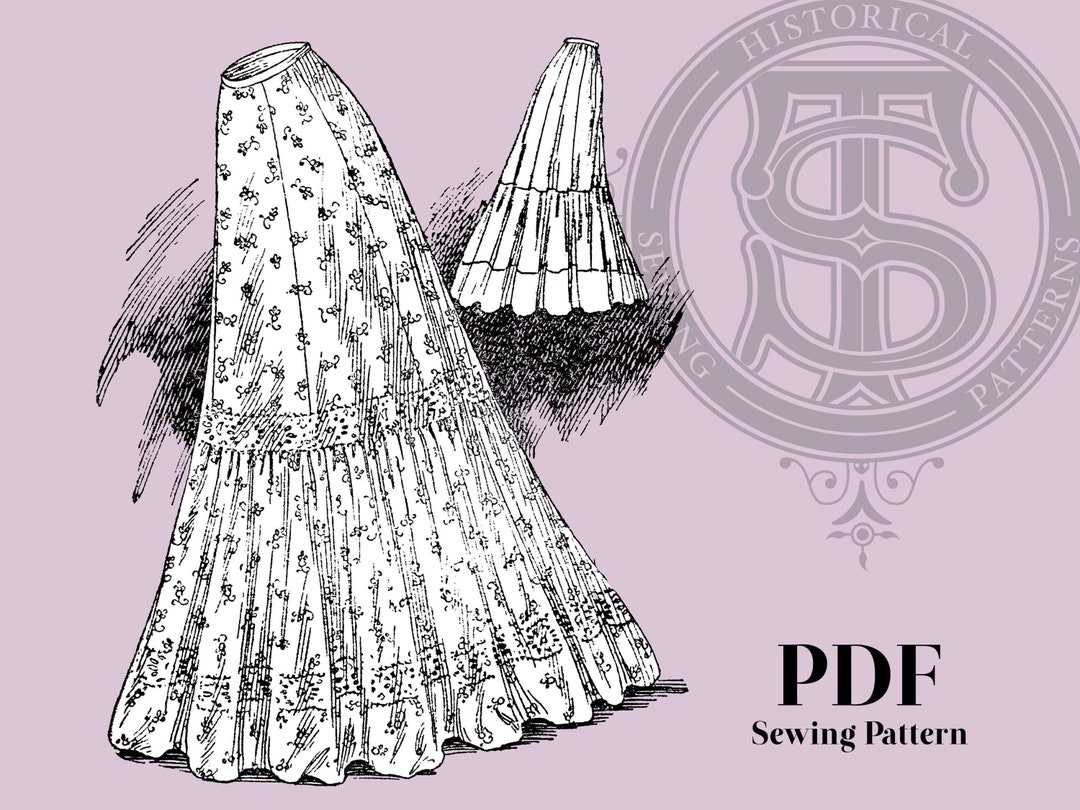 Selena - 1900s Seven Gore Skirt 26" Waist PDF Reproduction Sewing ...