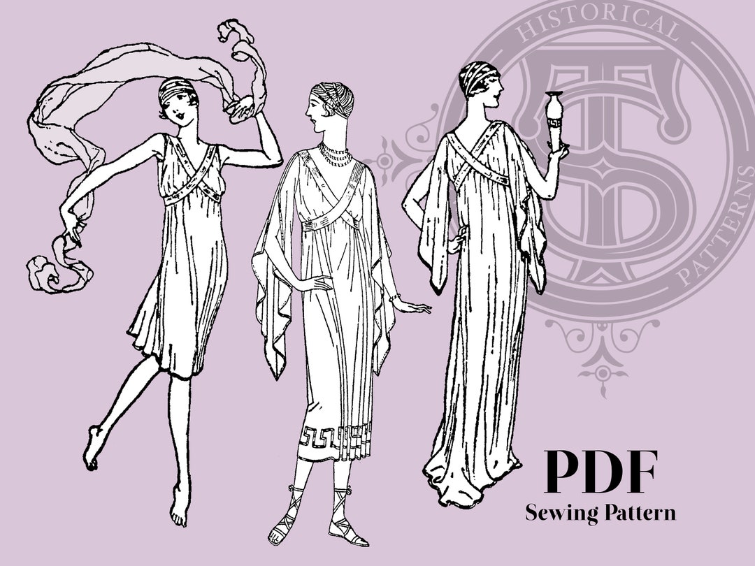 Aster - 1920s Greek Goddess Gown 32" Bust Reproduction Sewing Pattern ...