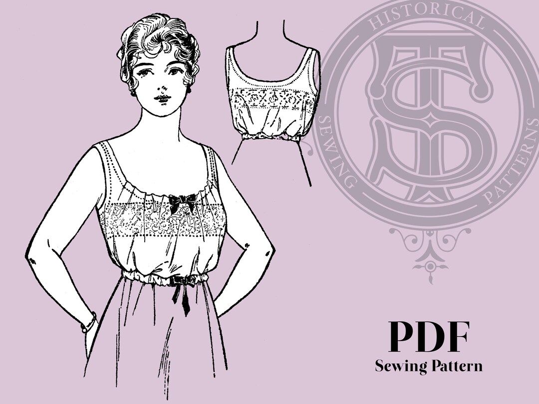 Lulu - 1910s Corset Cover 36" Bust PDF Reproduction Sewing Pattern - Etsy