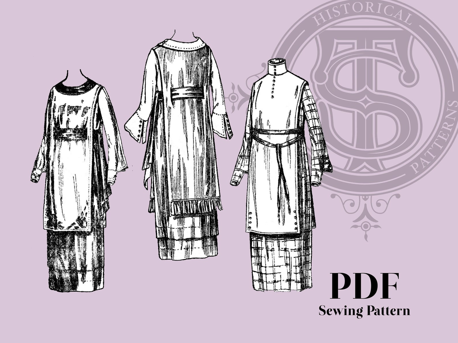 Madeline - 1920s Dress 36" Bust PDF Reproduction Sewing Pattern - Etsy