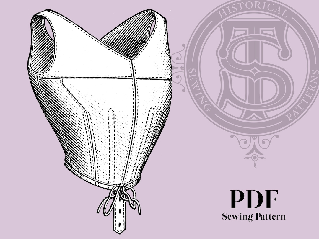 Verna - 1900s Bust Supporting Corset Cover 34" Bust PDF Reproduction ...