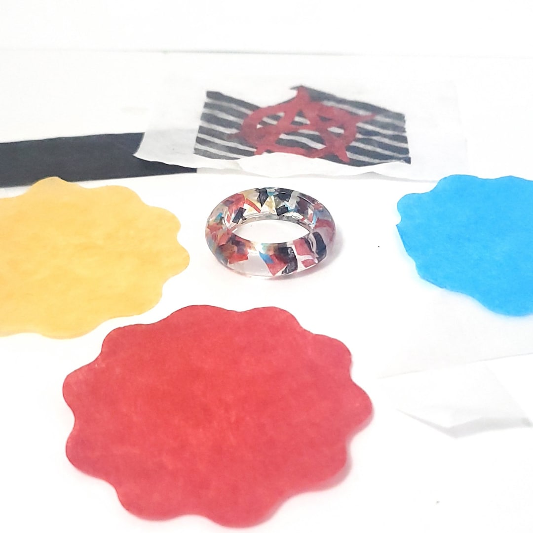 Atz|rounded Band Ring|break the Wall Concert Confetti|memory Piece - Etsy