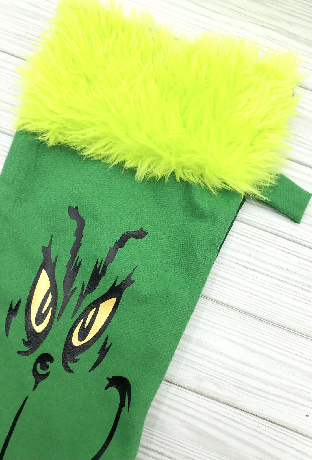 Grinch Inspired Stocking Hand Made Stocking Unique Patters - Etsy