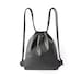 Designer Leather Bag, Black Drawstring Backpack, Handmade Gymbag With ...