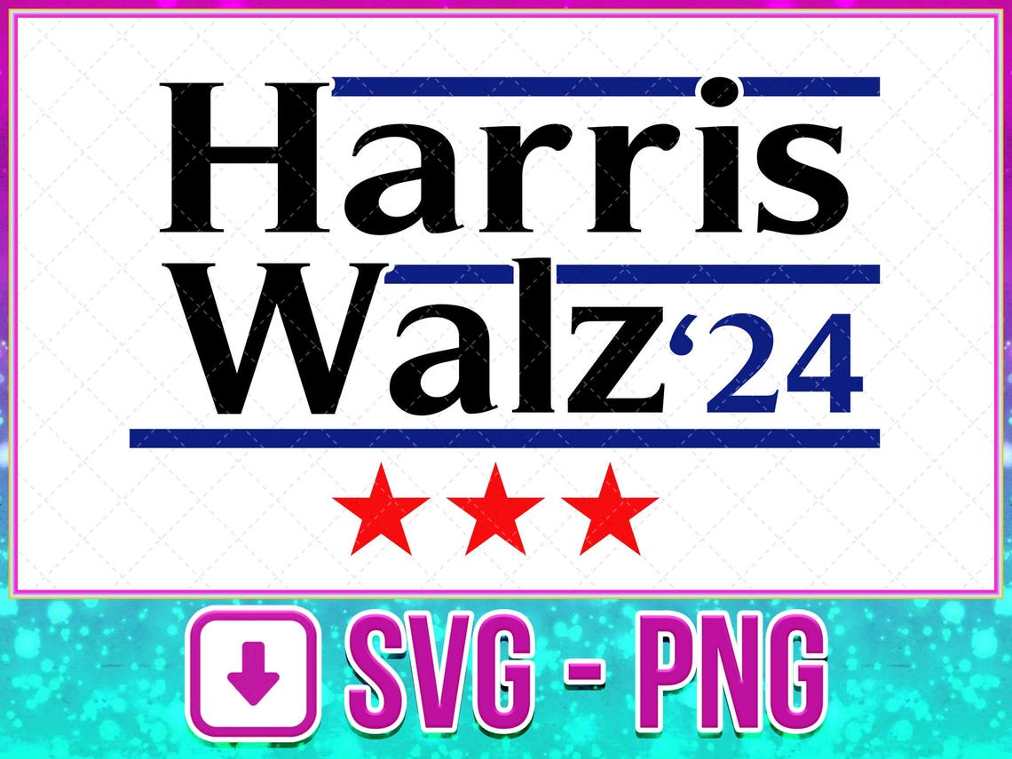 Harris Walz 2024 SVG PNG, Kamala Harris Walz Png, Tim Walz SVG, Liberal ...