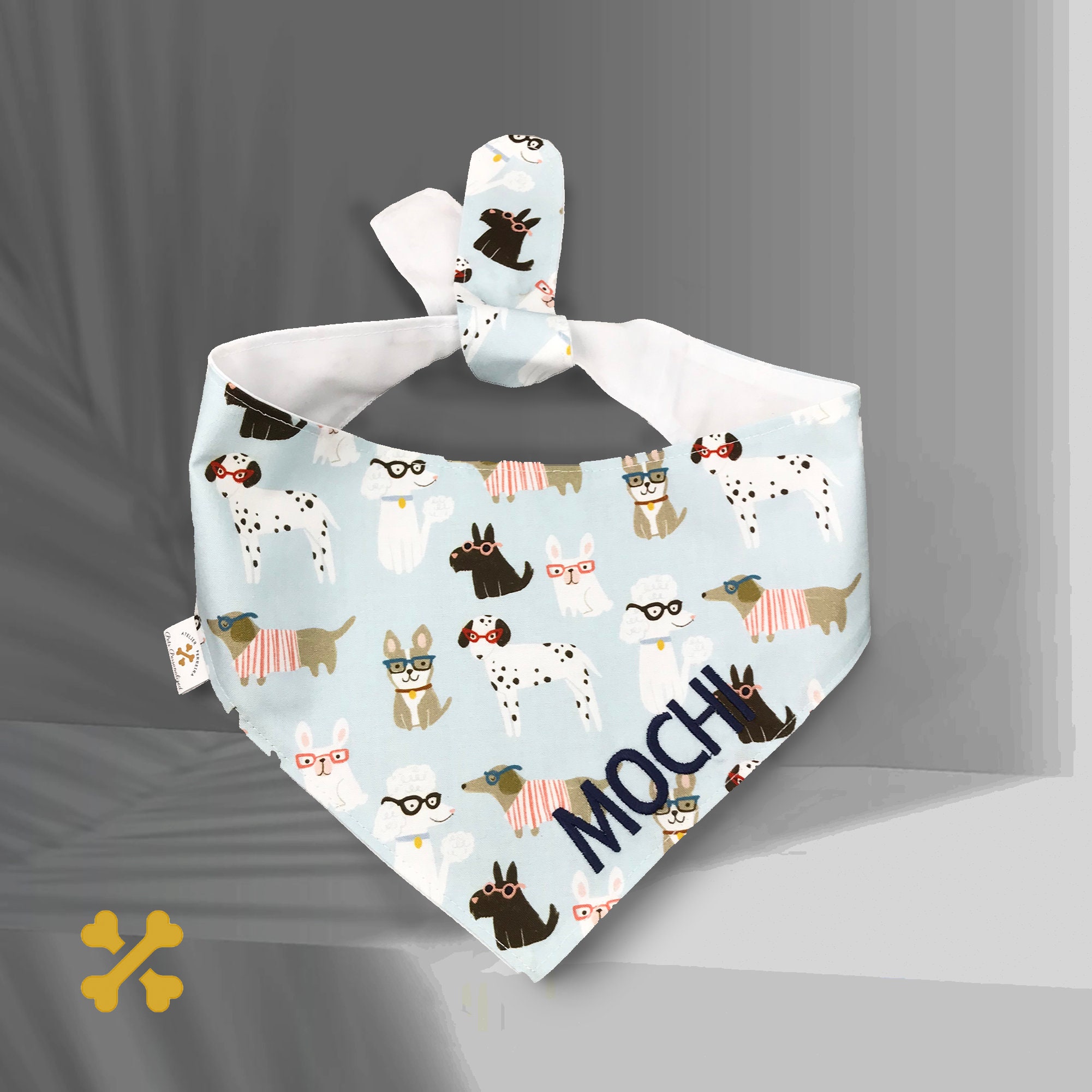 Personalized Pet Bandana: Embroidered Dog or Cat Bandana With Ties - Etsy