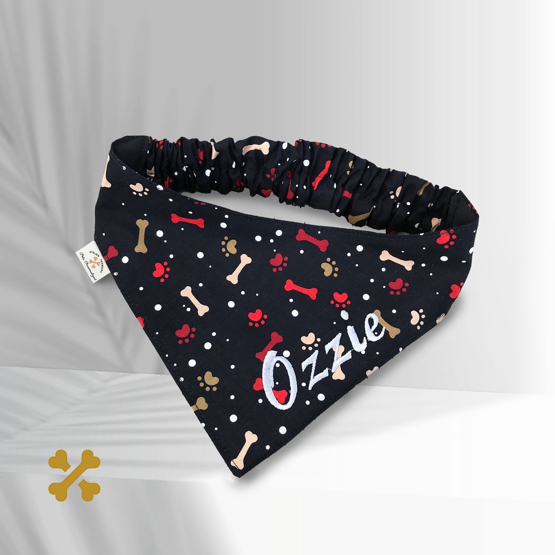 Embroidered Dog Bandana, Personalized Pet Bandana, Custom Bandana ...
