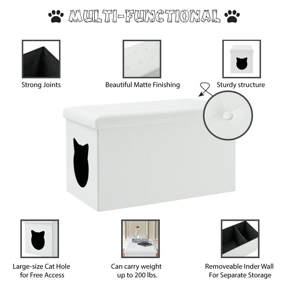 Designer Enclosure Hidden Washroom Bench Ottoman Cat Litter Box - Etsy