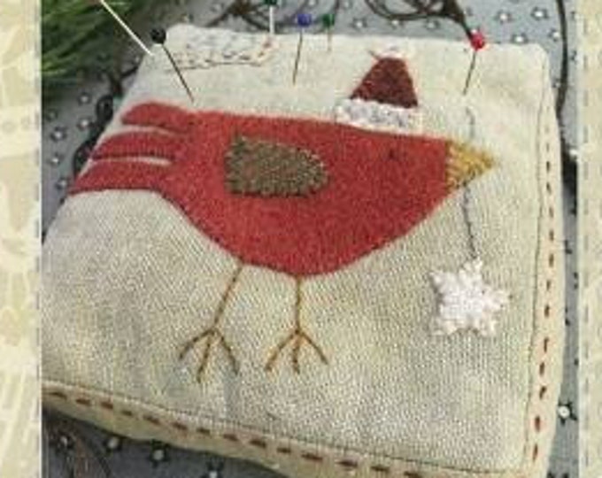 Christmas Bird Pincushion Folk Art Penny Rug Pattern by Hatched and ...