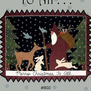 Merry Christmas to All Folk Art Penny Rug by All Through the Night ...