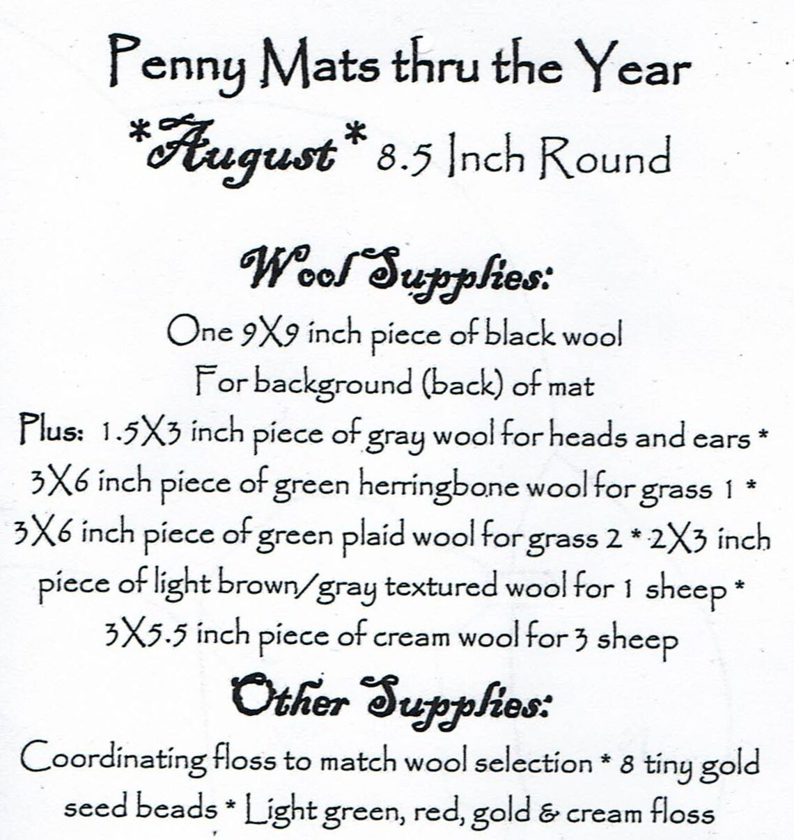 August Penny Mat Folk Art Penny Pattern by Buttermilk Basin | Etsy