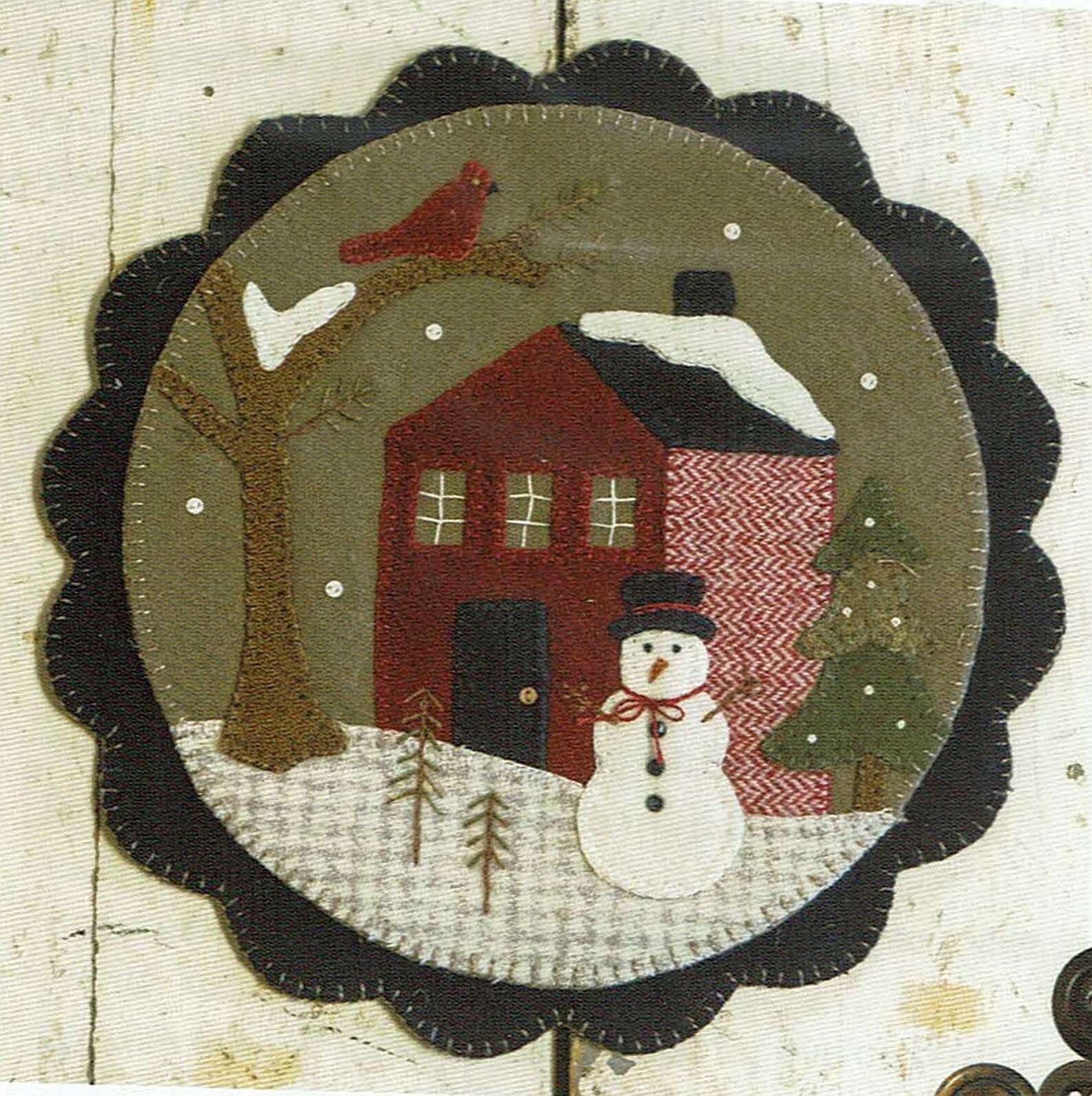 Welcome Home January Circle Center Penny Mat Folk Art Penny Pattern by ...