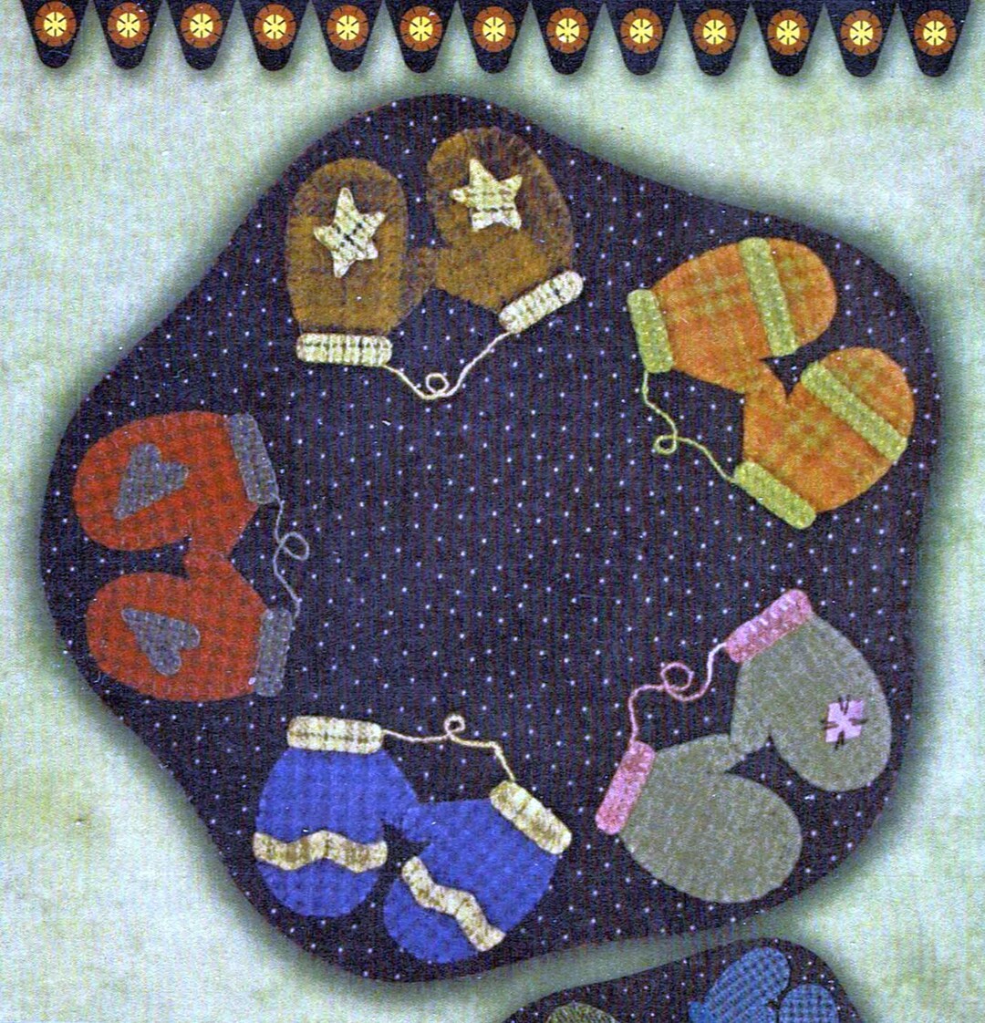 Amy's Mittens Penny Mat Folk Art Penny Pattern by Primitive Gatherings ...