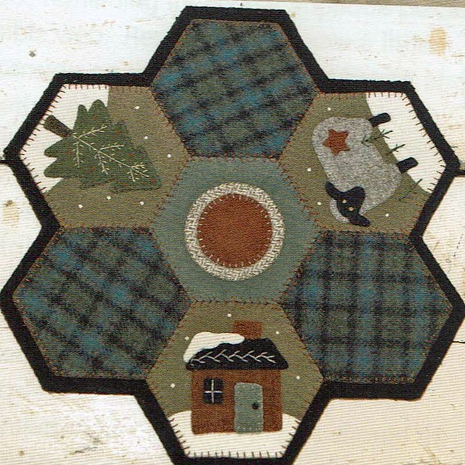Hexi Mat January Penny Mat Folk Art Penny Pattern by Buttermilk Basin ...