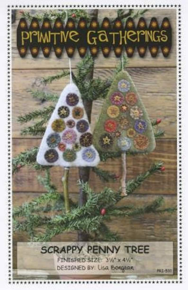 Scrappy Penny Tree Ornaments Folk Art Penny Pattern by Primitive ...
