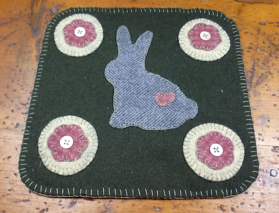 Sweet Bunny Penny Folk Art Penny Rug by Just Pennies by Linda | Etsy