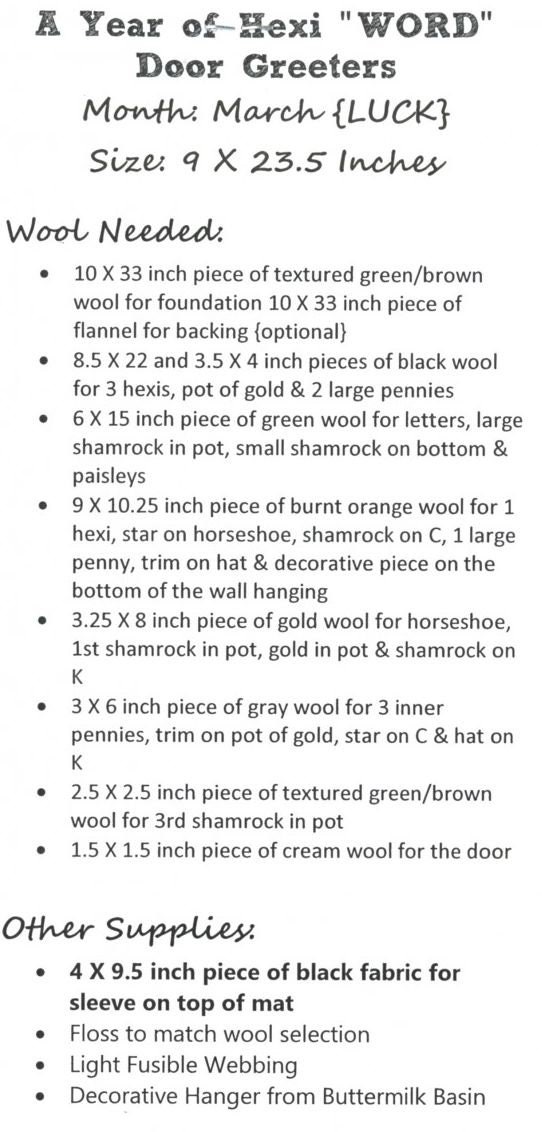 Hexi Door Greeter - March Folk Art Penny Pattern by Buttermilk Basin - Etsy