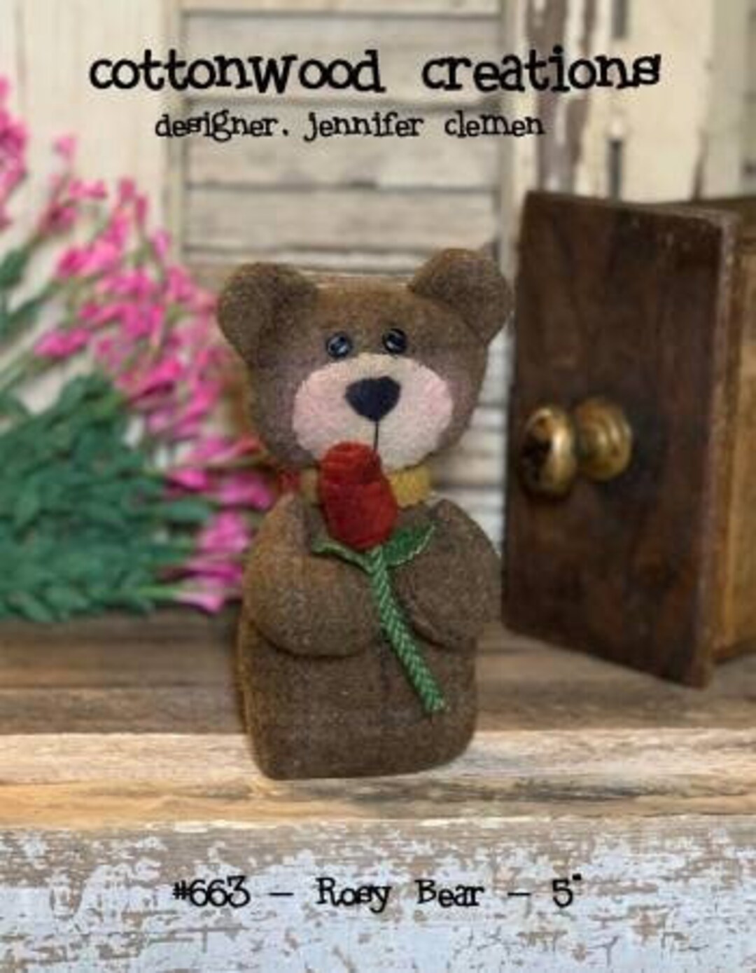 Rosy Bear Pin Keep Folk Art Penny Pattern by Cottonwood Creations - Etsy