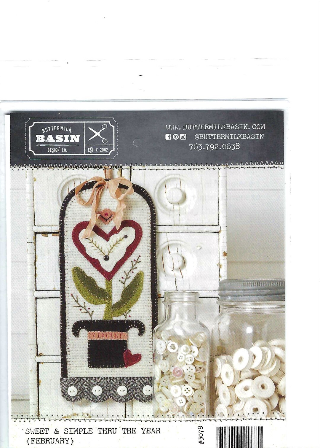 Sweet and Simple February Folk Art Penny Pattern by Buttermilk Basin - Etsy