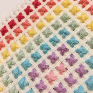 Sewing / Cross Stitch Kit With Binca Fabric, Blunt Needle and Cotton ...