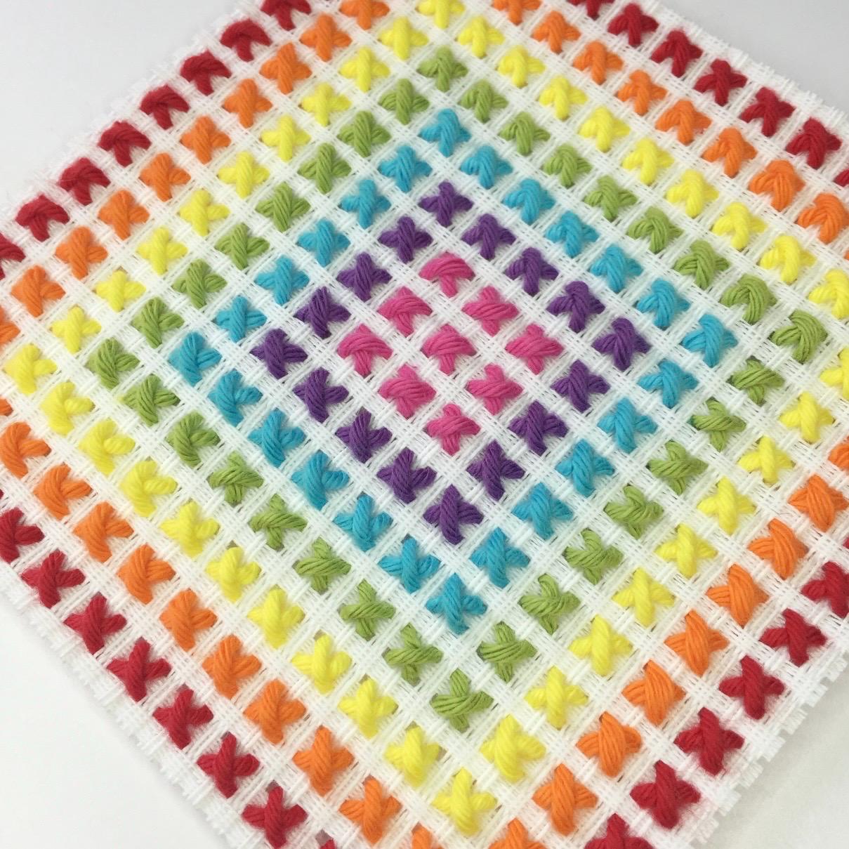 Rainbow Cross Stitch Kit, Binca Fabric, Kids Beginner Sewing - Etsy UK